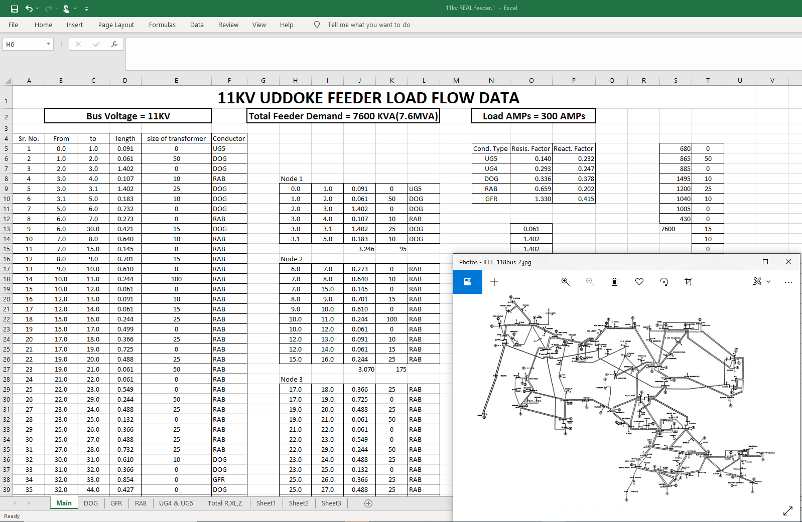 Real Distribution Feeder - Data Sheet Explained - Simulation Tutor
