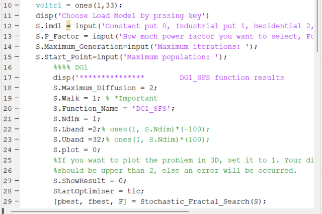 Stochastic Fractal Search MATLAB Code to Optimize Power System